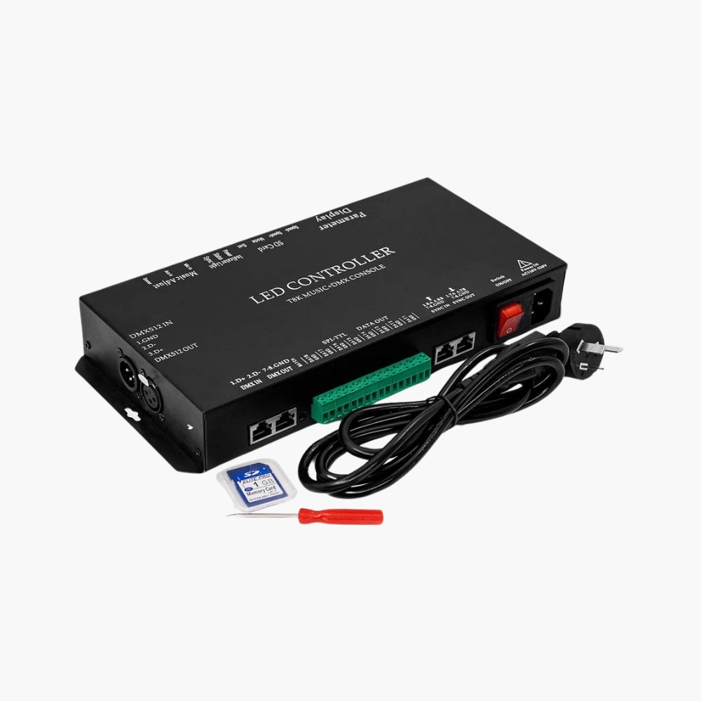 T8K Music & DMX Console Pixel LED Strip Controller 8 Channels Port With ...