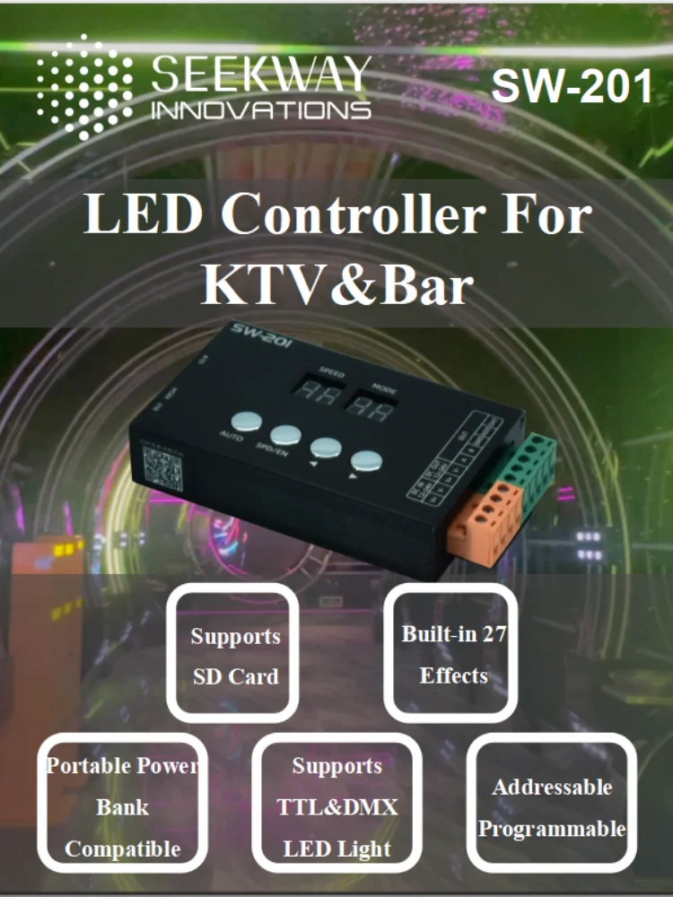 DMX Controller supports SPI/TTL & DMX LED lights, SD Cards, and LED ...