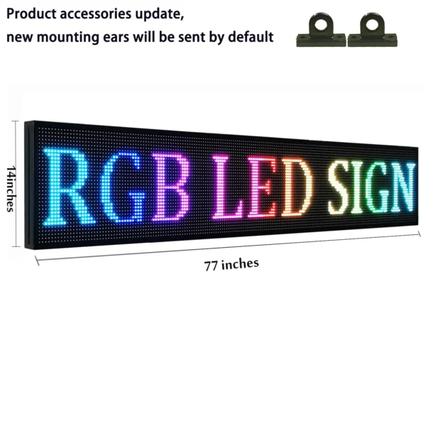 Programmable Led Display Signs 39"x 14" Programmable 7 Colors Led